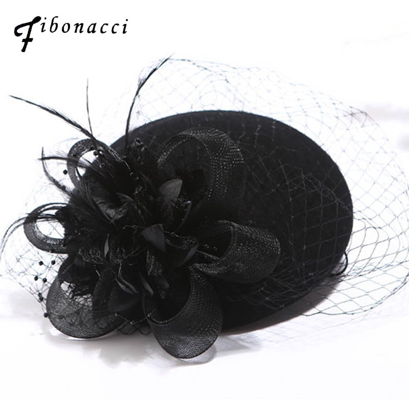 Fibonacci Wedding Headdress Female Fedoras Wool Fe... – Grandado