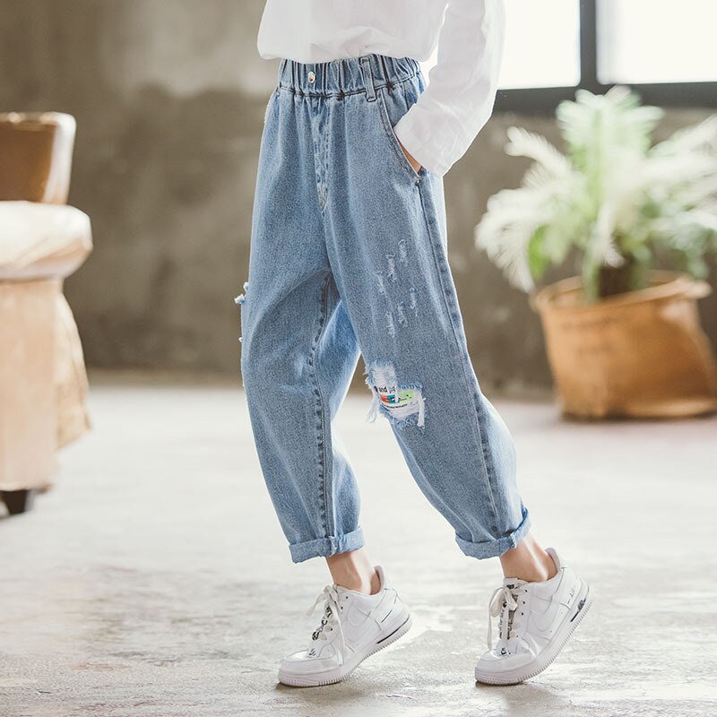 Teen Girls Holes Jeans Spring 8 10 12 years Kids G... – Vicedeal