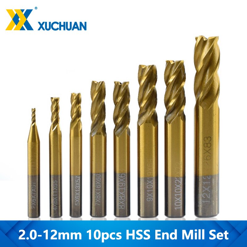 Hss Rechte Shank End Boren Set Tin Gecoat Mill Cut... – Grandado