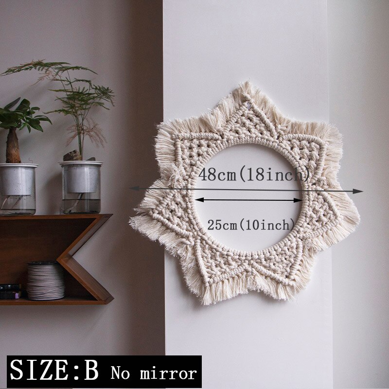 Wall Hanging Large Macrame Mirror Round Macrame Co... – Vicedeal