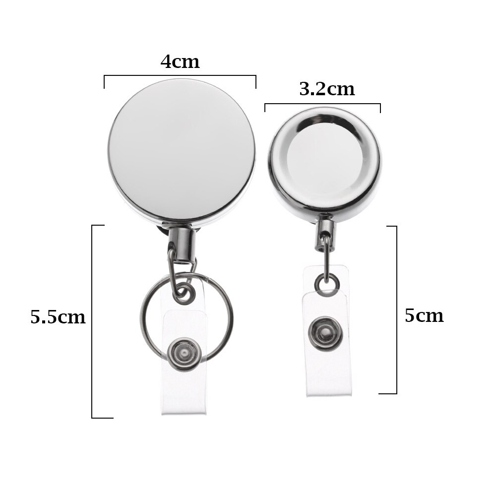 1 PC Name Card Badge Reel Metal Retractable ID Lan... – Grandado