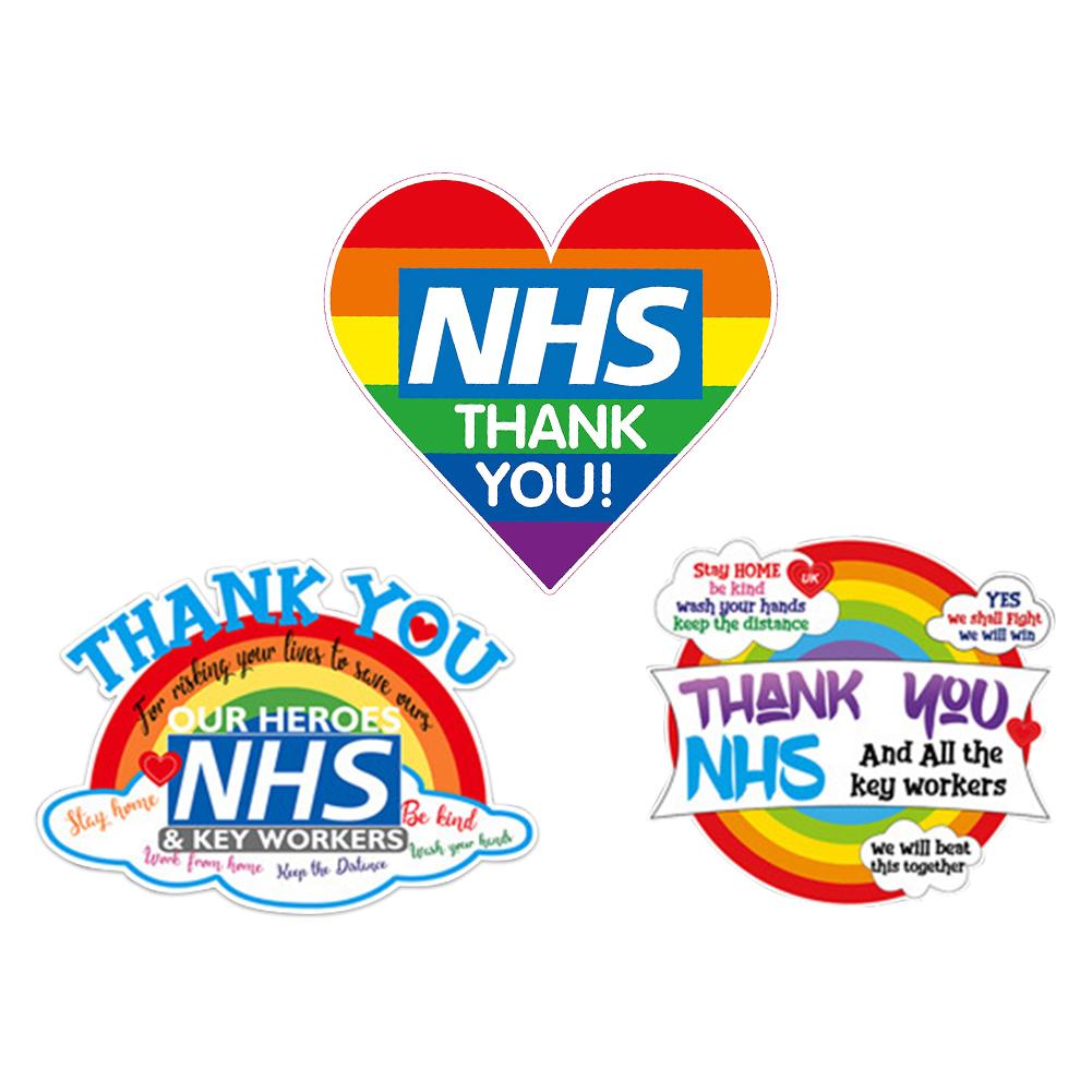 Thank You NHS Rainbow Stickers Heart Shape Vinyl S... – Vicedeal