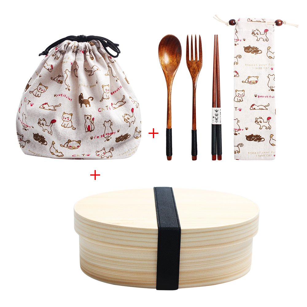 Wooden Lunch Box Kit Japan Style Bento Box for Kid... – Grandado