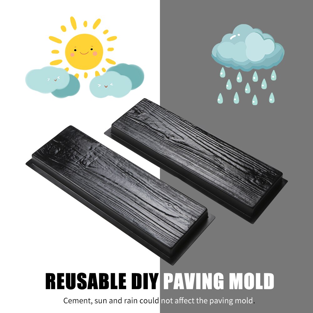 Garden Rectangle Paving Mould Wood Pattern Brick S... – Vicedeal