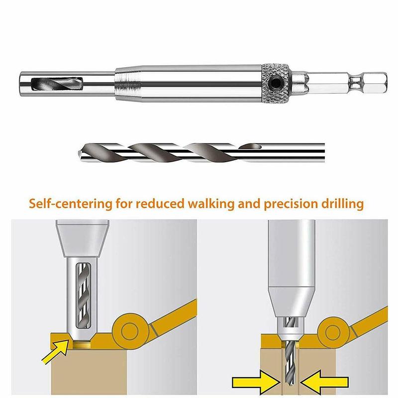4/7/8pcs hss auto centering hinge drill bits set d... – Grandado