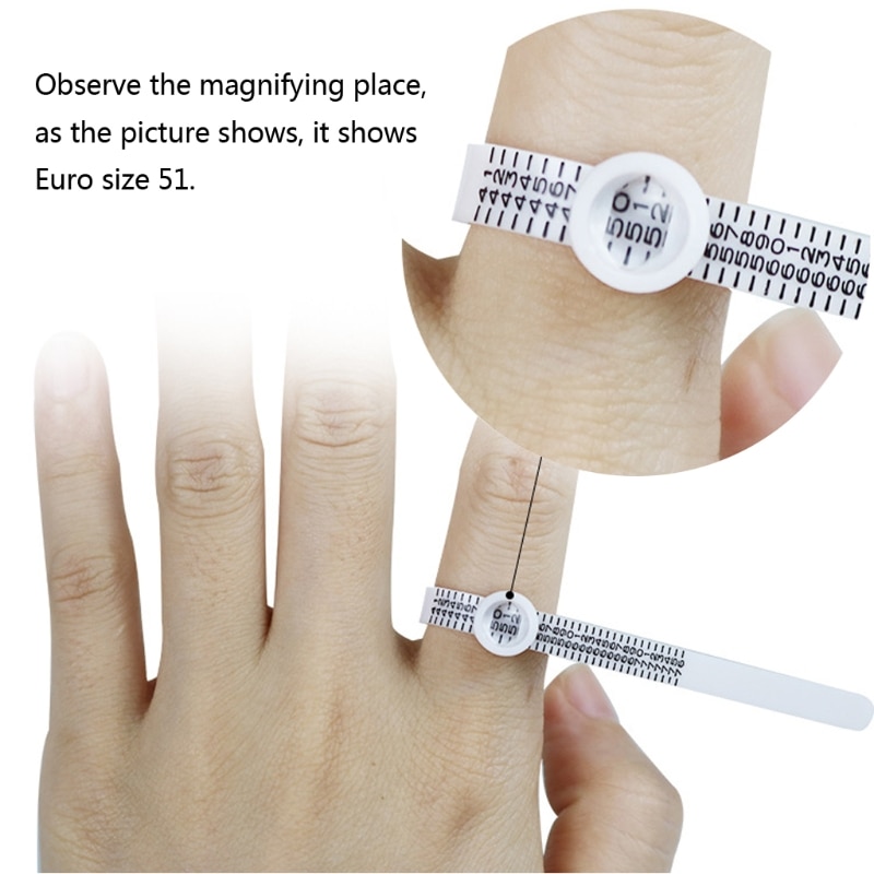Plastic Ring Sizer Meten Met 5X Vergrootglas Clear... – Grandado