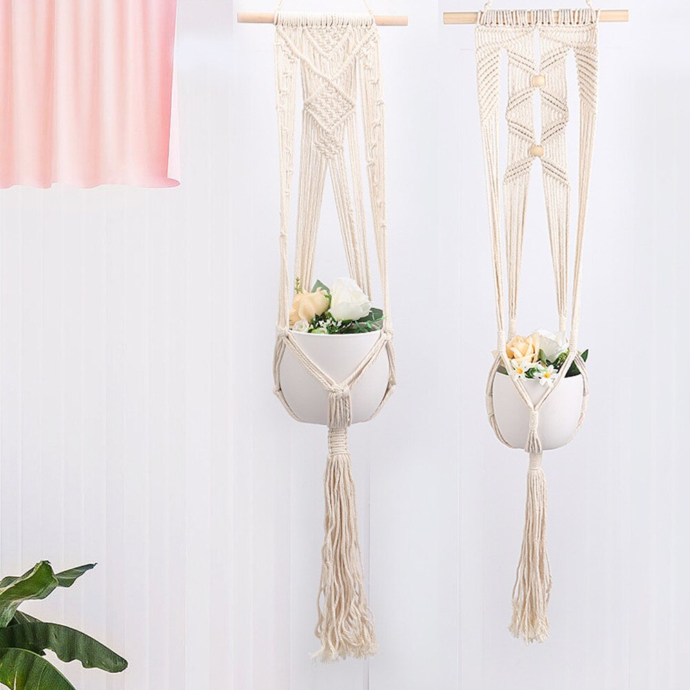 Macrame Plant Hanger Handmade Boho Wall Hanging Ba... – Grandado