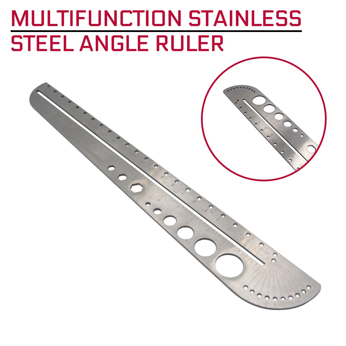 Multifunction Ruler Compasses Protractor Stainless... – Grandado