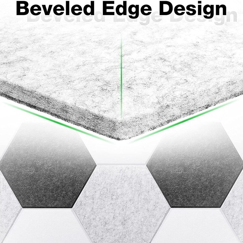 18 Pcs Hexagon Acoustic Panels Beveled Edge Sound ... – Grandado