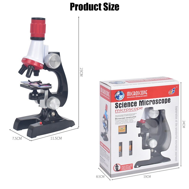 Microscope Kit Lab LED 100X-400X-1200X Home School... – Grandado