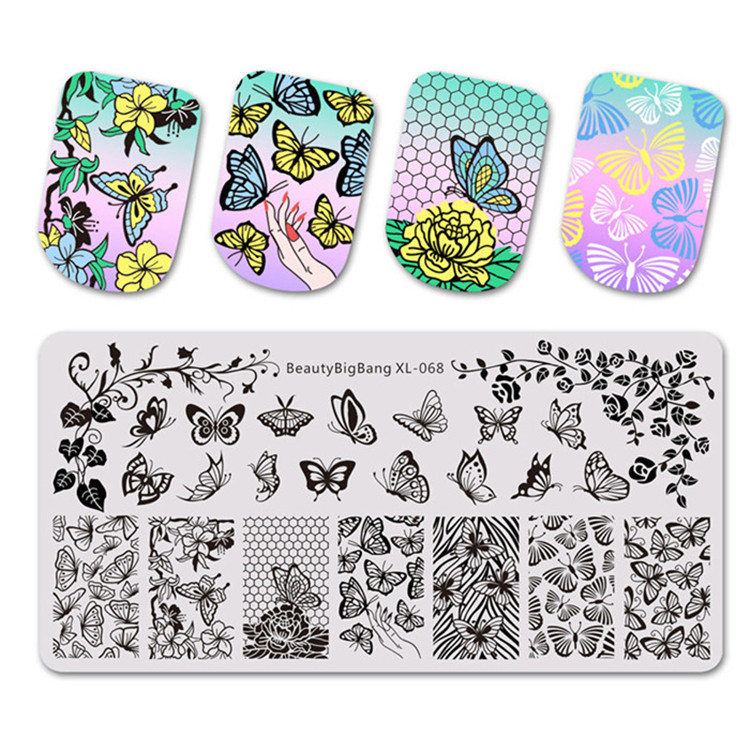 BeautyBigBang Flower Leaf Image Nail Stamping Plat... – Vicedeal