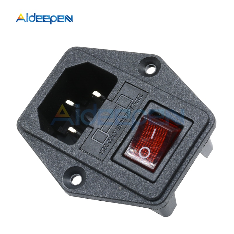 1Pcs AC 250V 10A Black Red Power Socket 3-Pin Term... – Vicedeal