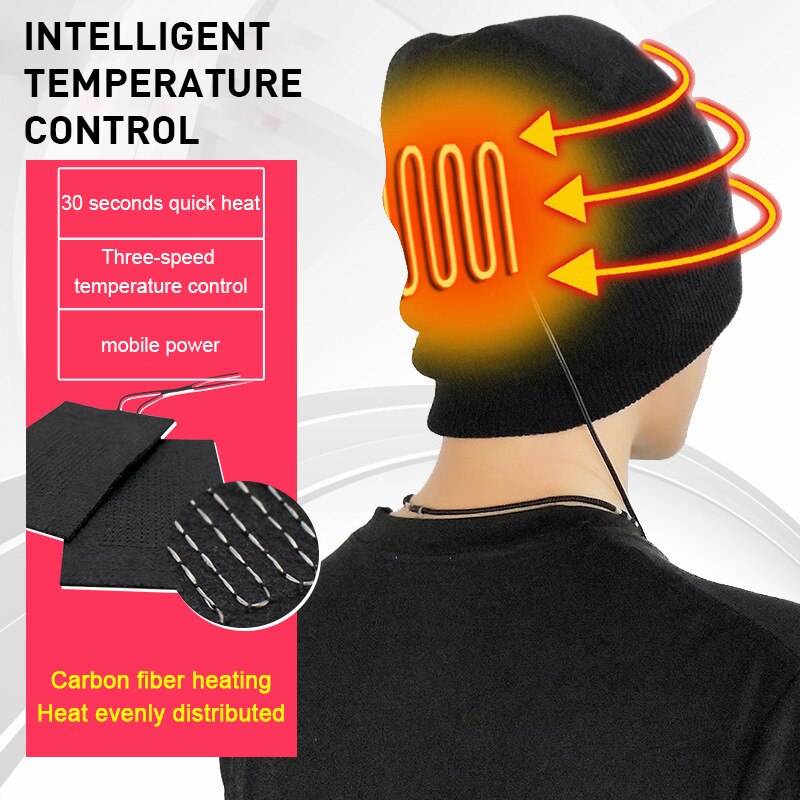 Washable Heated Hat Battery Heated Beanie Hat Elec... – Grandado