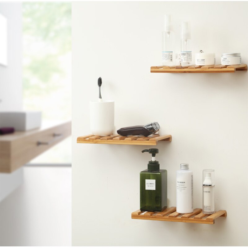 1 Stks Natuurlijke Bamboe Muur Plank Opbergrek Dec... – Vicedeal