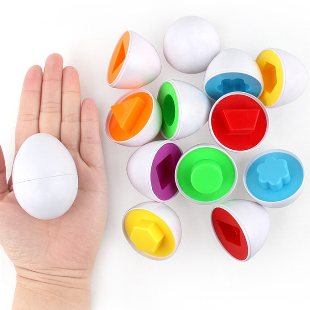 6Pcs Kids Simulation Eggs Color Shape Matching Egg... – Grandado