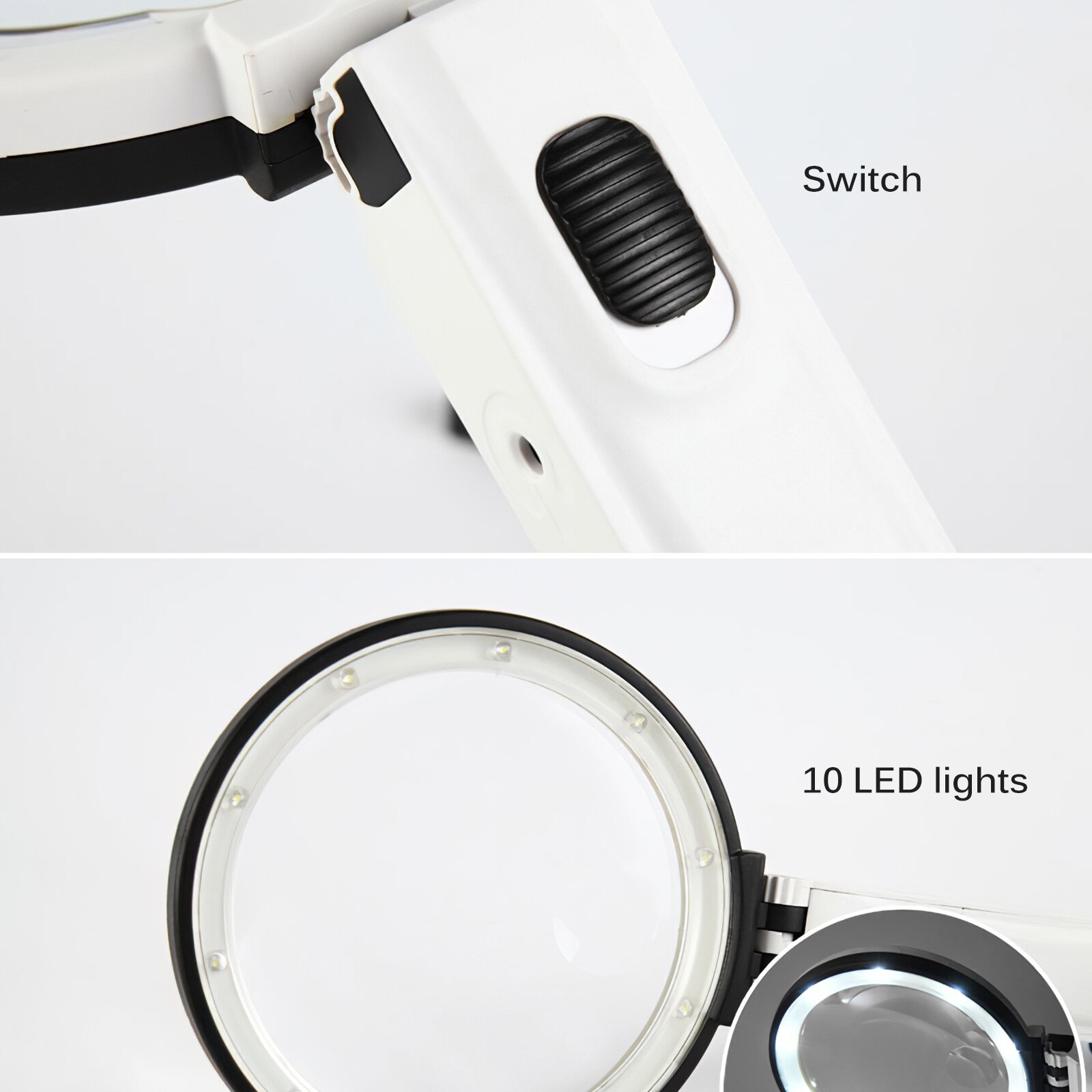 Foldable 5X Magnifying Glass Desk Lamp Magnifier L... – Grandado