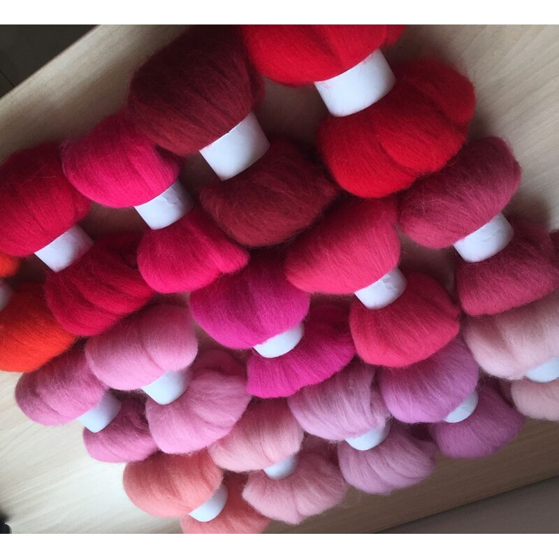 15 kleuren rood Dier serie Wol Fibre Wol Roving Vo... – Vicedeal