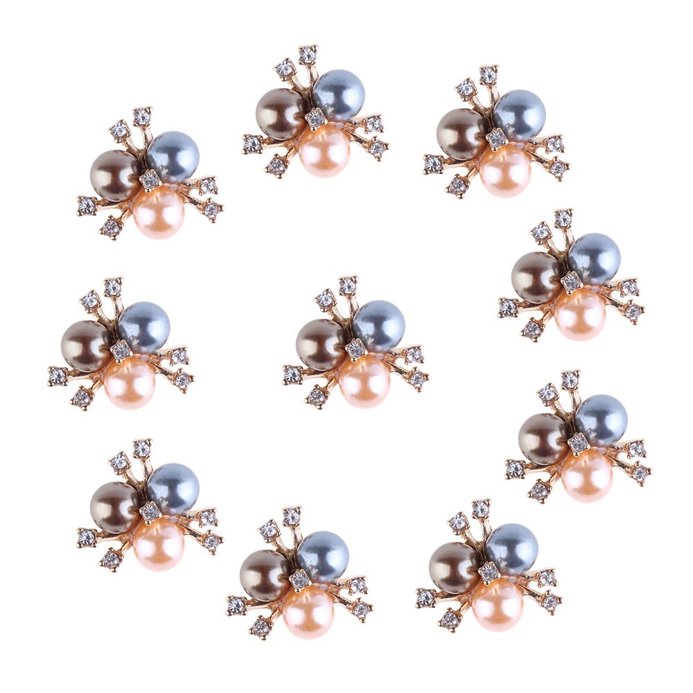 10pcs Pearl Rhinestones Buttons Wedding Ornament D... – Grandado