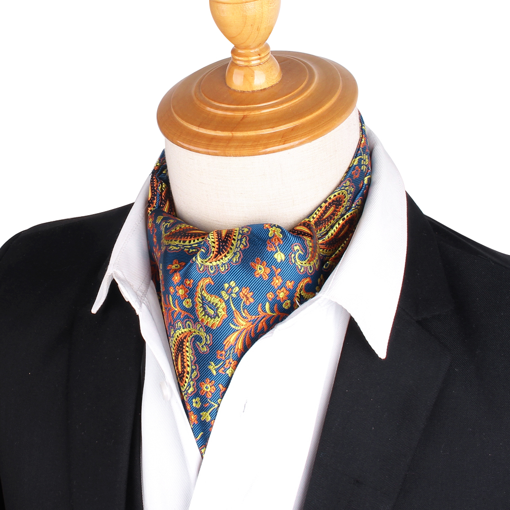 Men Cashew Tie Wedding Formal Cravat Ascot Scrunch... – Grandado