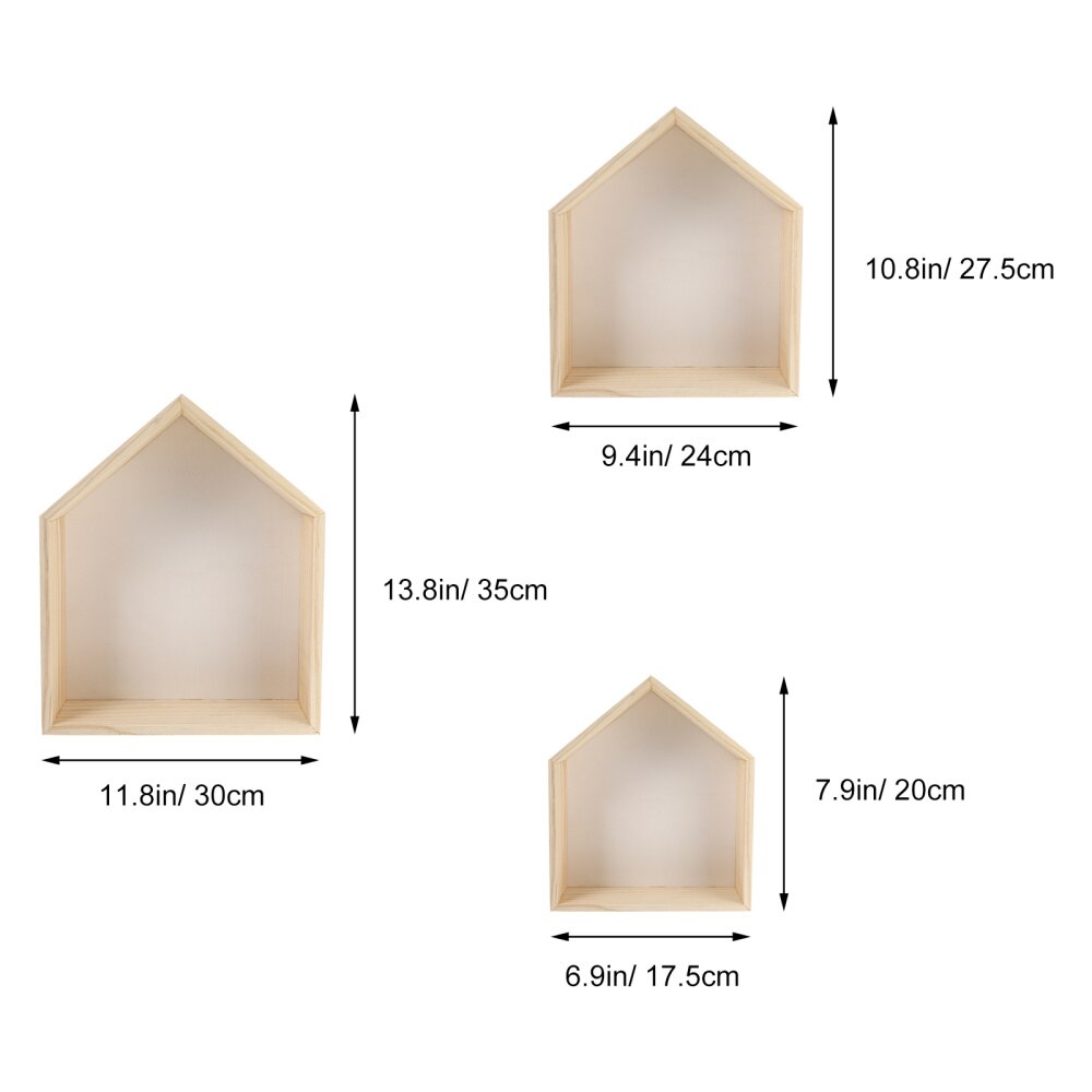 3Pcs Houten Huis Vorm Magazijnstellingen Multifunc... – Vicedeal