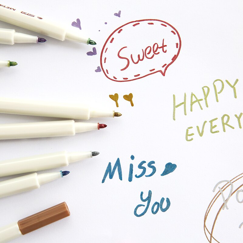 10pcs STA Metallic Pen Set Multi Color Marker Line... – Grandado