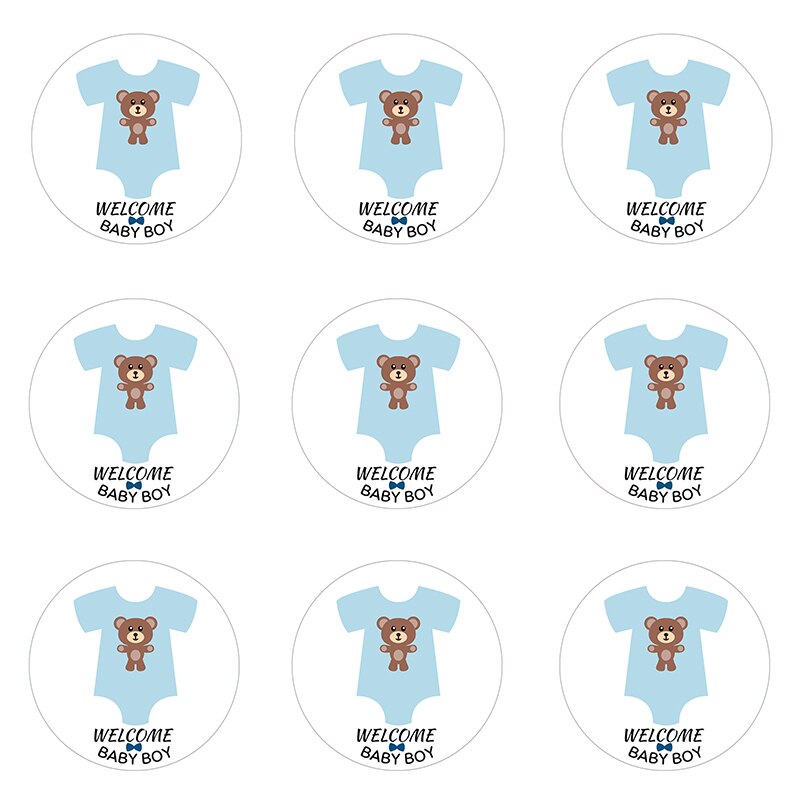 24/48pcs Baby Shower Boy Stickers Seal Label Candy... – Grandado