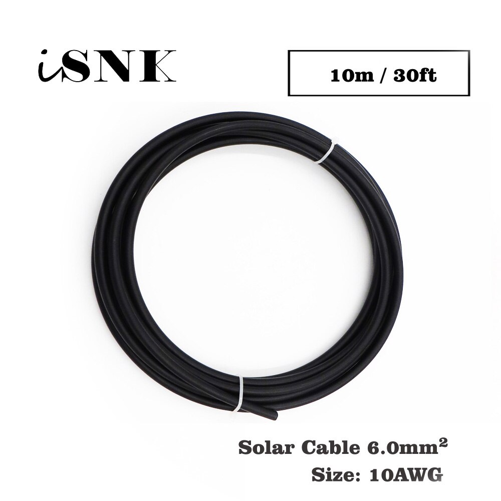 10m 30ft x 10AWG 6mm2 Black Color Positive wire PV... – Vicedeal