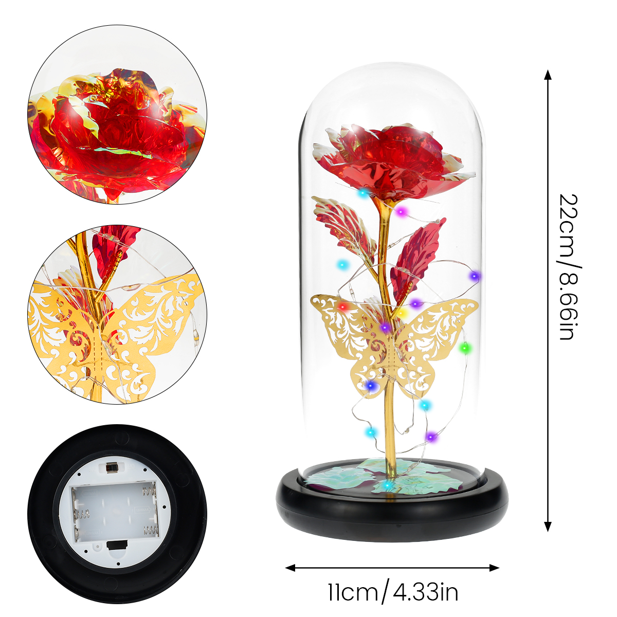 Rose Light Artificial Rose Light With Butterfly Co... – Grandado