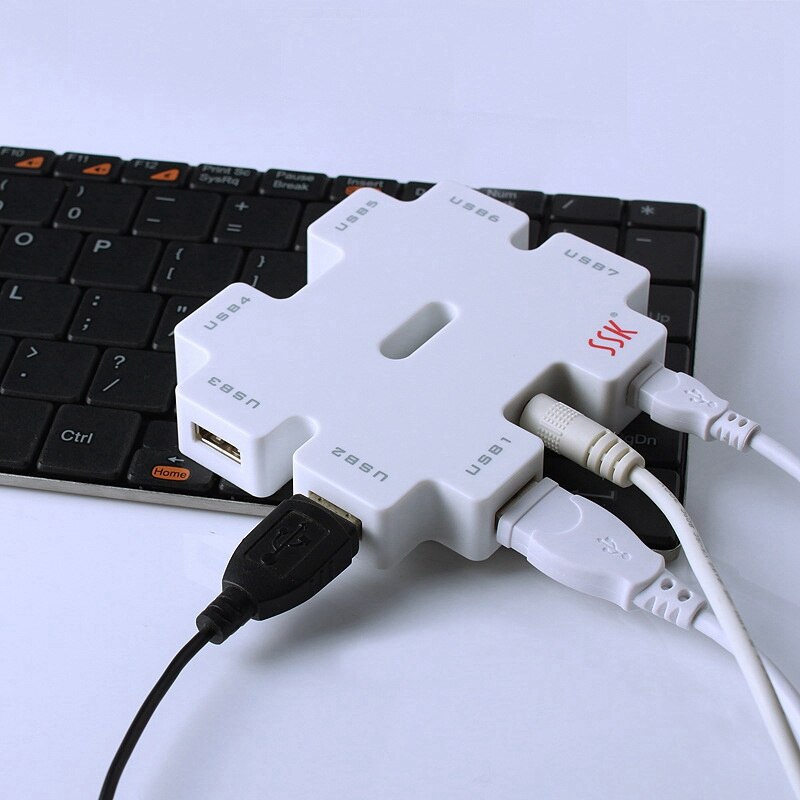 SSK 7 Port Hub USB Extension Splitter Docking Stat... – Grandado
