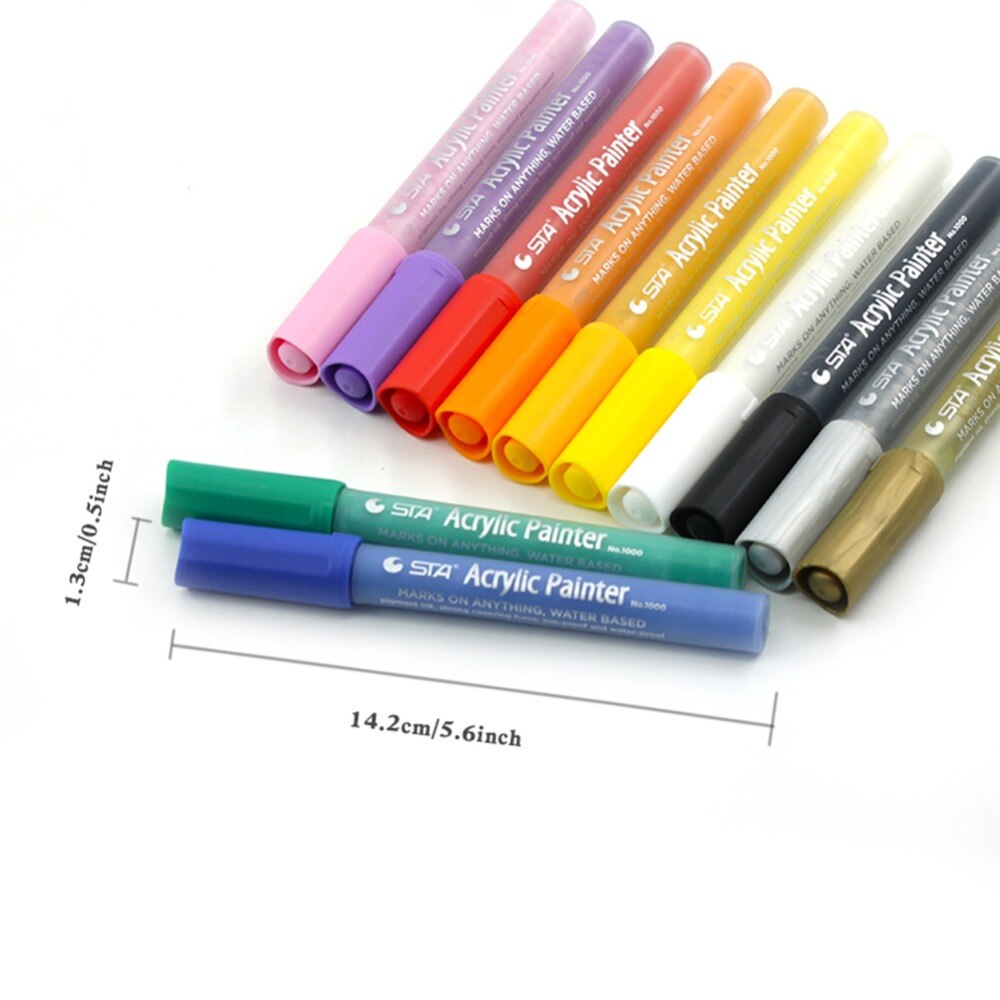 Acrylic paint marker 12/24 colors set permanents d... – Grandado
