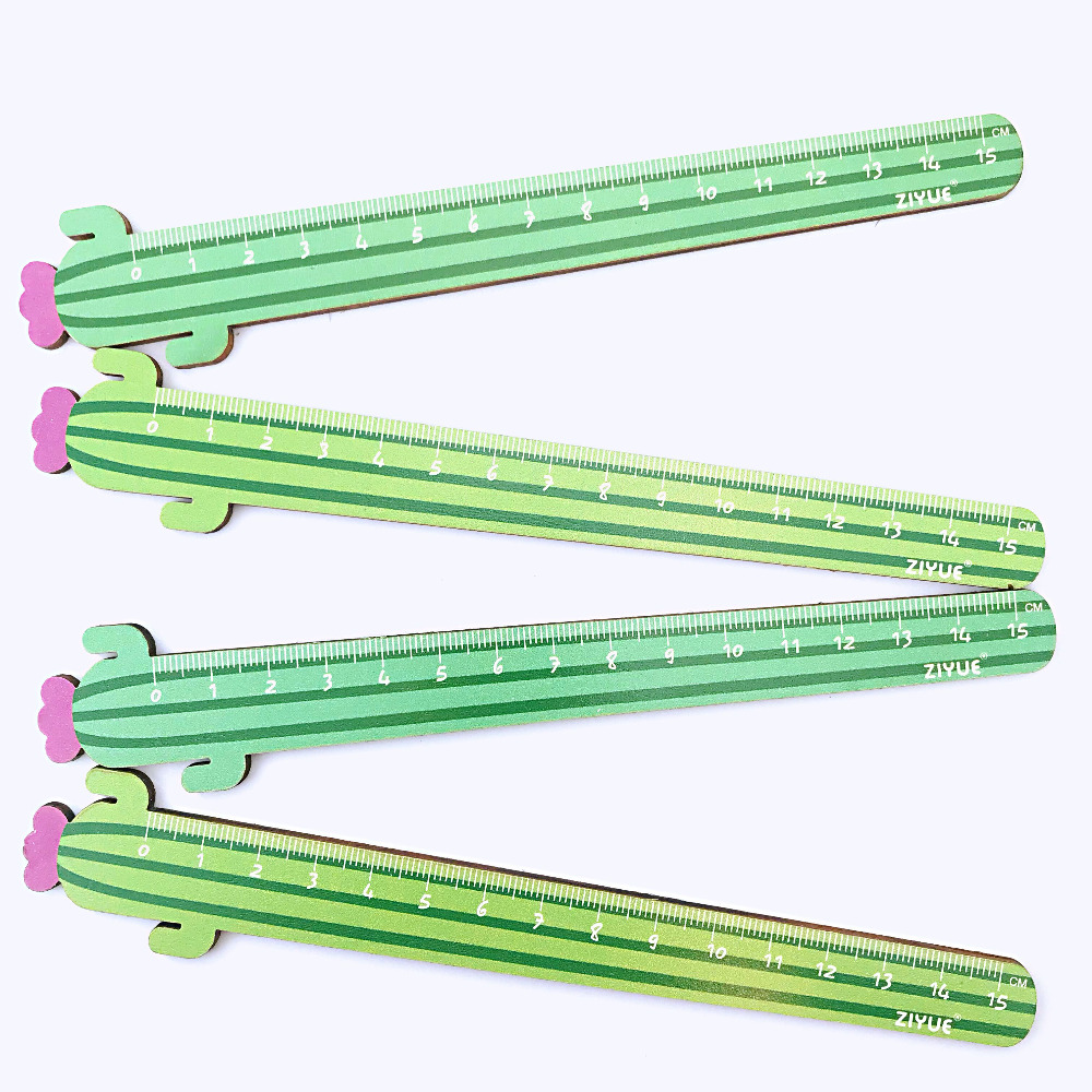 Fresh Cactus Love Student Stationery Wooden Measur... – Vicedeal