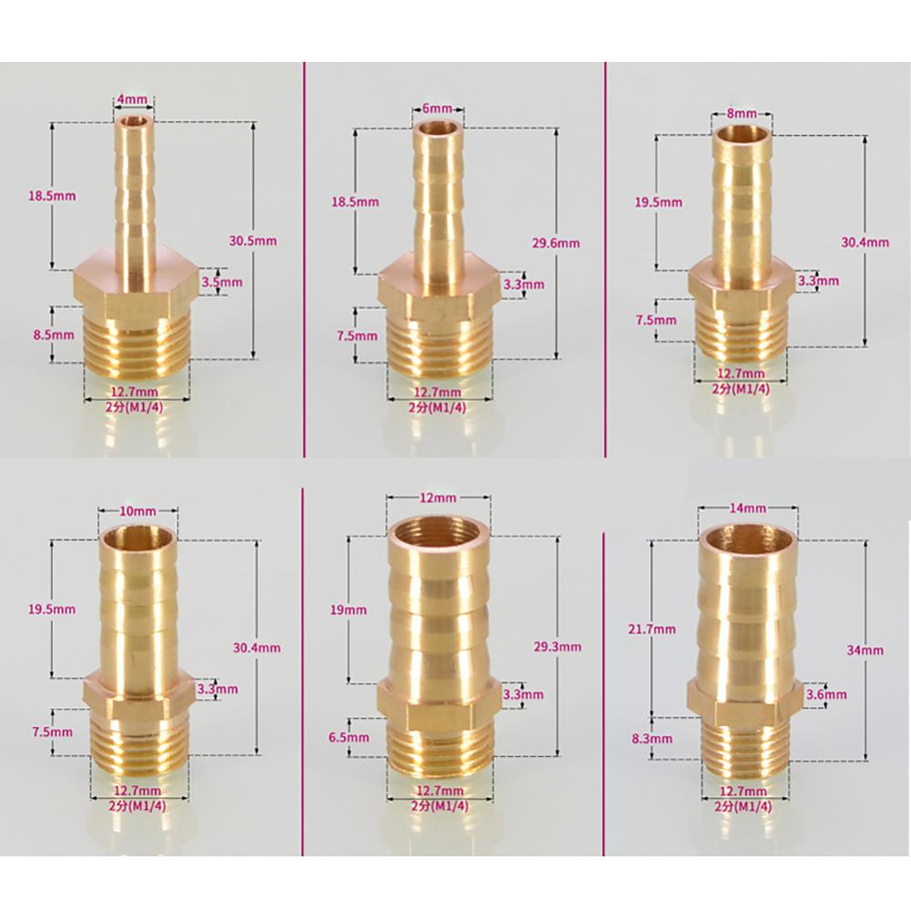 1Pcs 1/4 ''Buitendraad Messing Fittingen Pneumatis... – Vicedeal