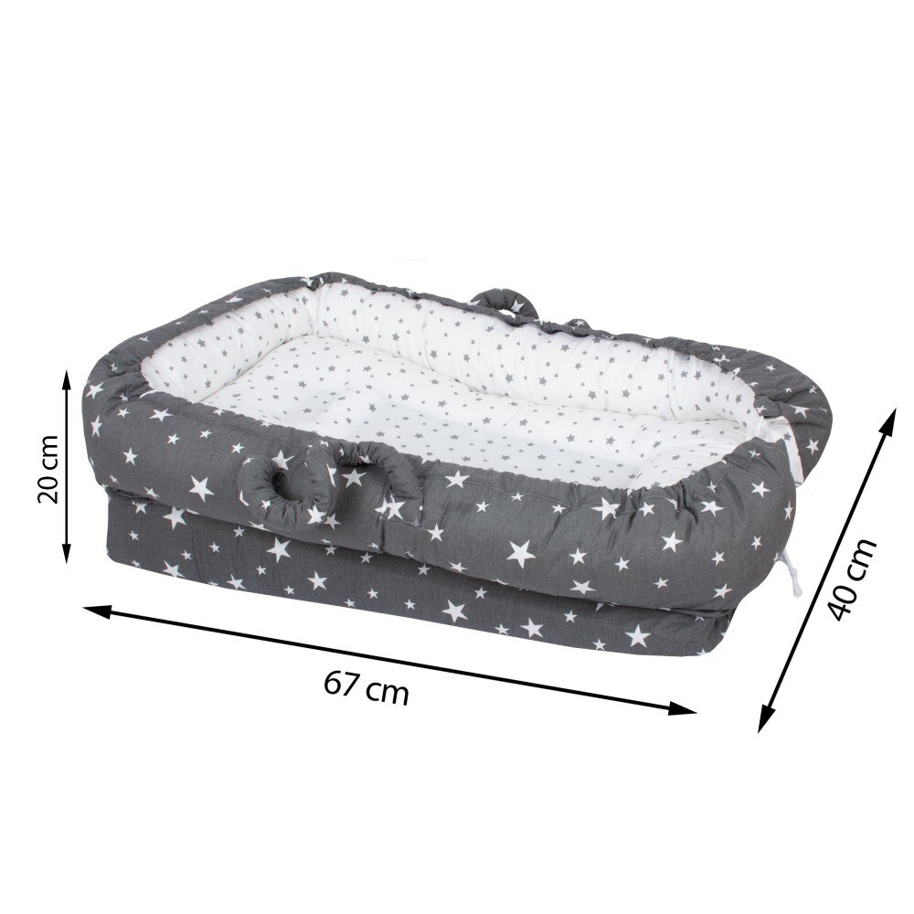 Dark Gray Color Star Pattern Mother So Baby Bed – Vicedeal
