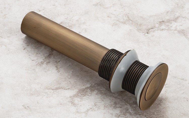 Antique Brass Bathroom Basin Vessel Sink Pop Up Dr... – Grandado