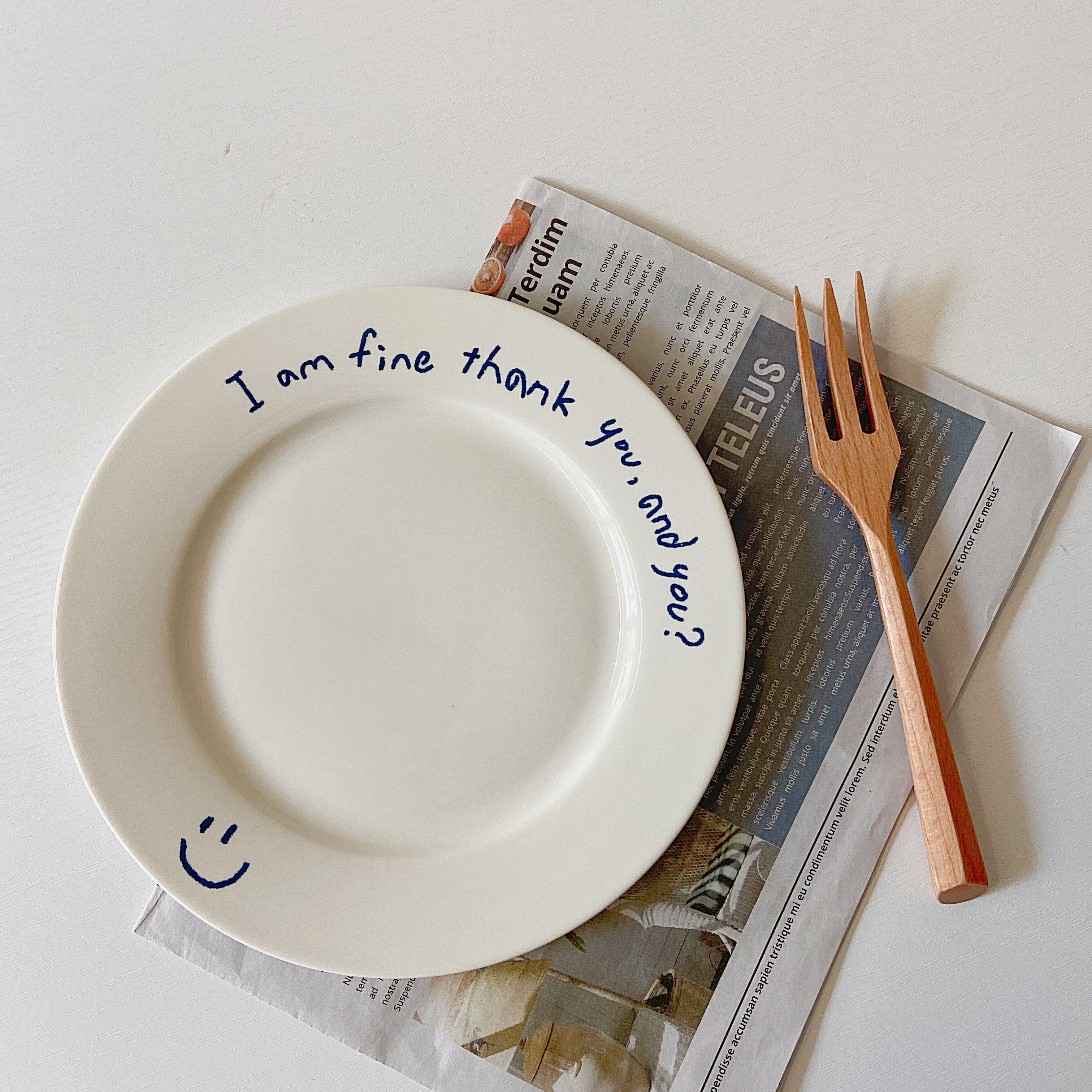 Ins Smile Face Dinner Plate Round Fruit Dessert Tr... – Vicedeal