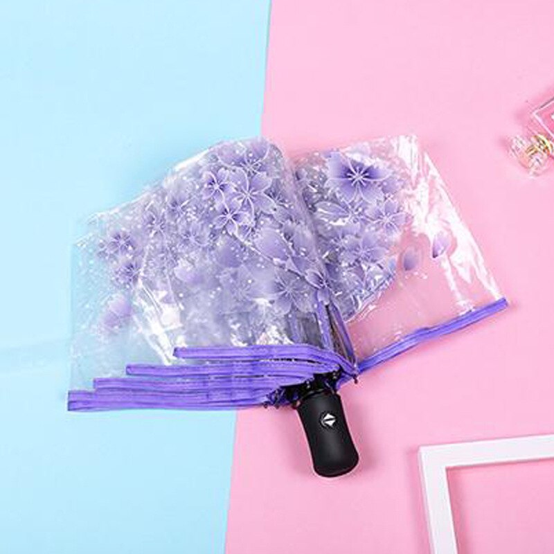 Fully automatic transparent umbrella with color ha... – Grandado