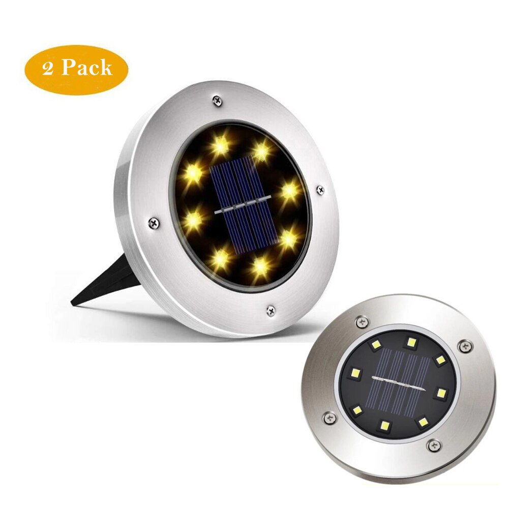 Solar Ground Lights, 8 LED Solar Garden Lights Wat... – Vicedeal