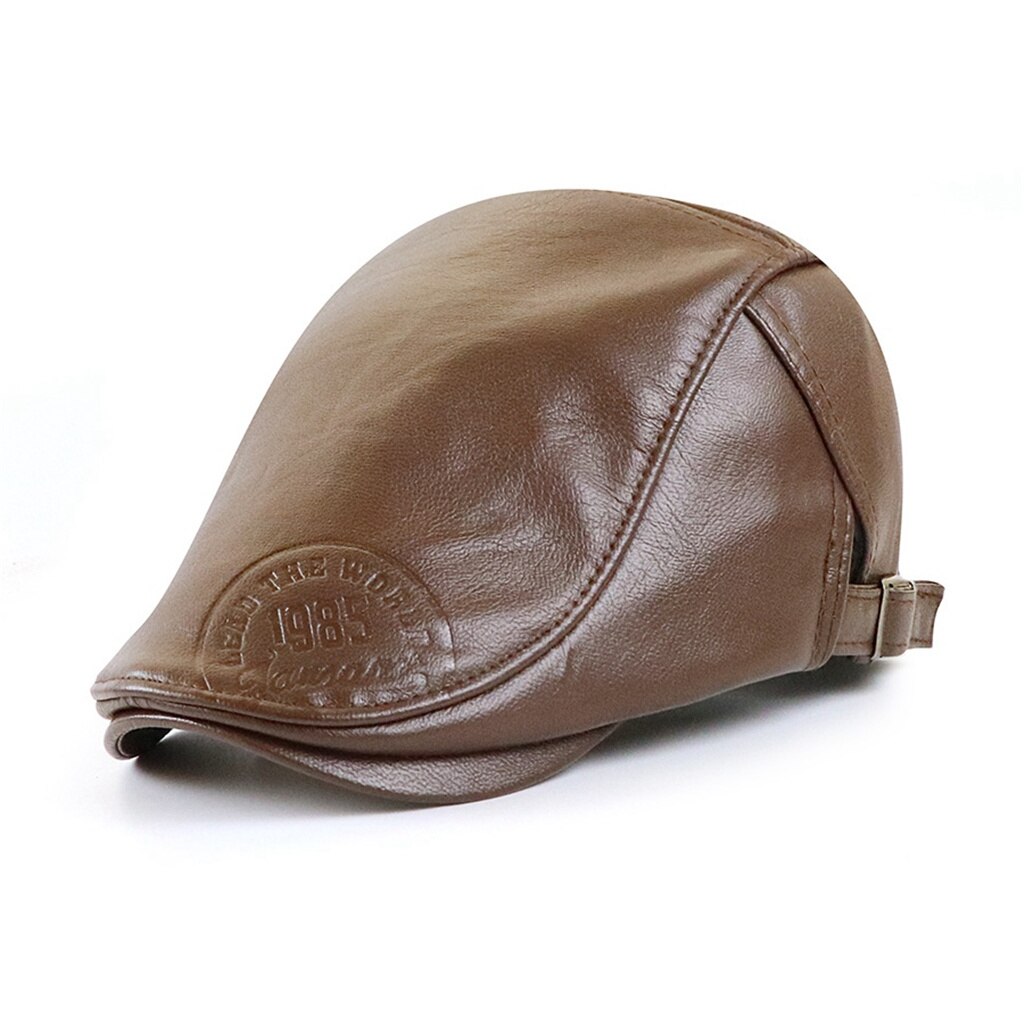 JAMONT Top Level Leather Newsboy Cap for Men Autum... – Grandado