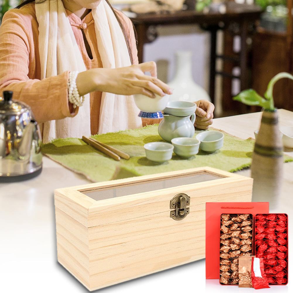 Vintage Wood Tea Box Caddy Organizer Bamboo Tea St... – Vicedeal