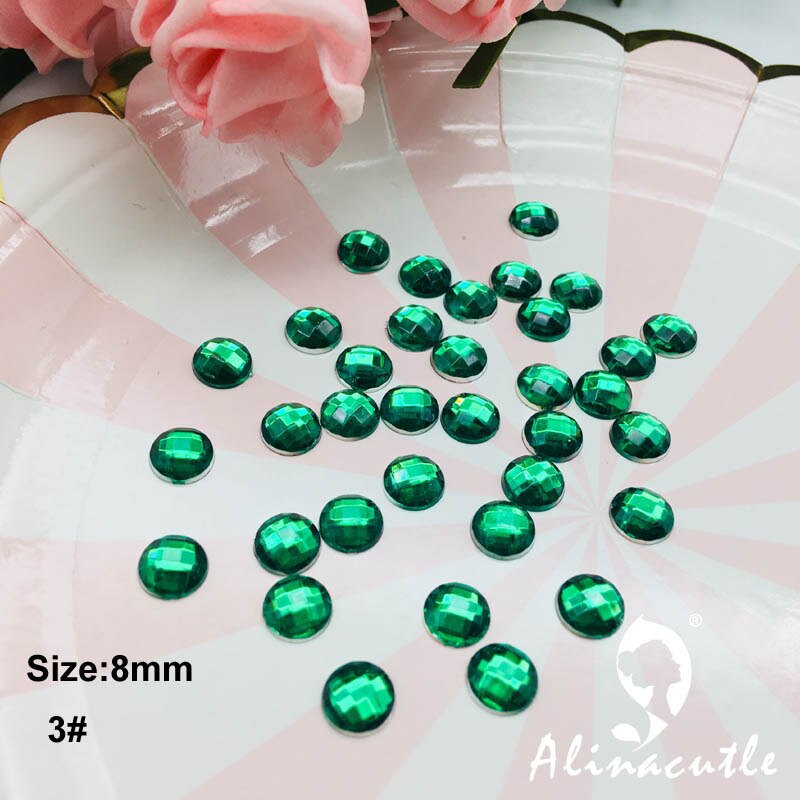 140pc 8mm gems diamond flat back flat back round c... – Grandado