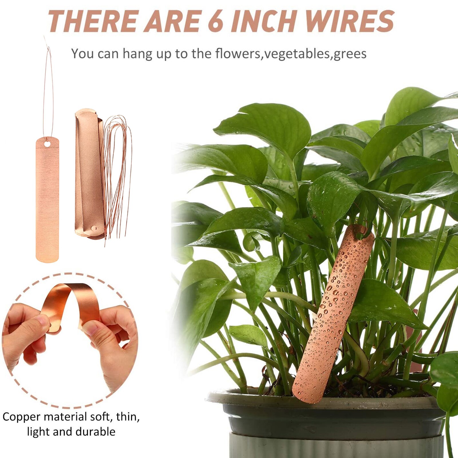 4.5-Inch Long Copper Tags Plant Labels with Copper... – Grandado
