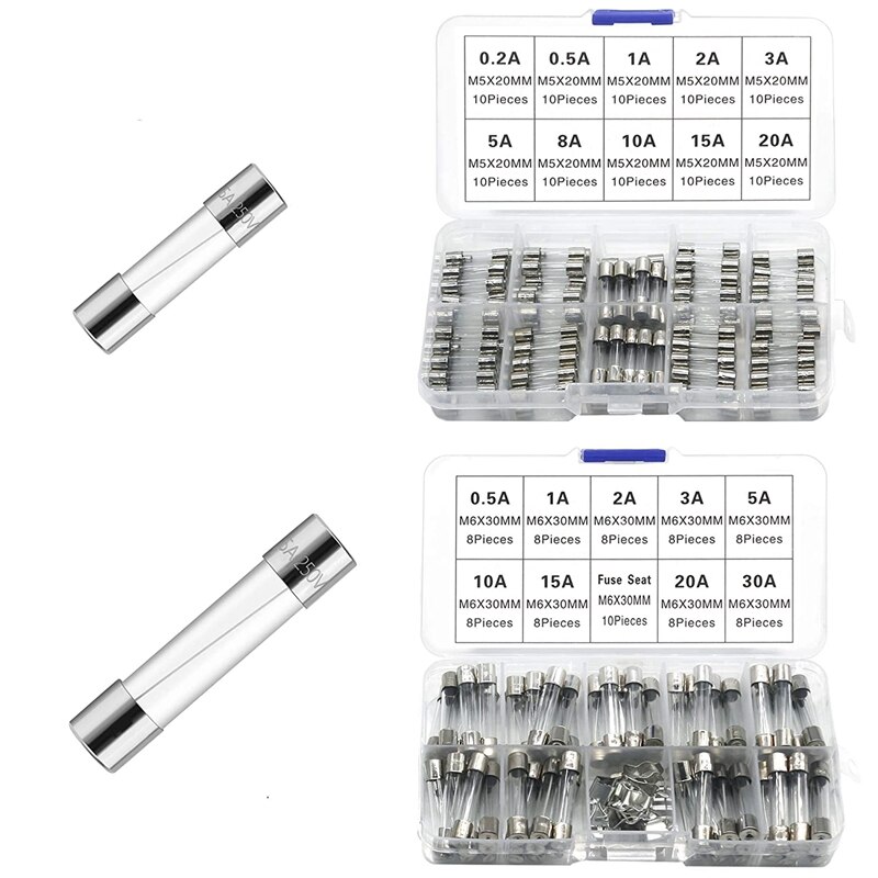 182 Pieces of 250V Fast Blow Kit-0.2A 0.5A 1A 2A 3... – Grandado