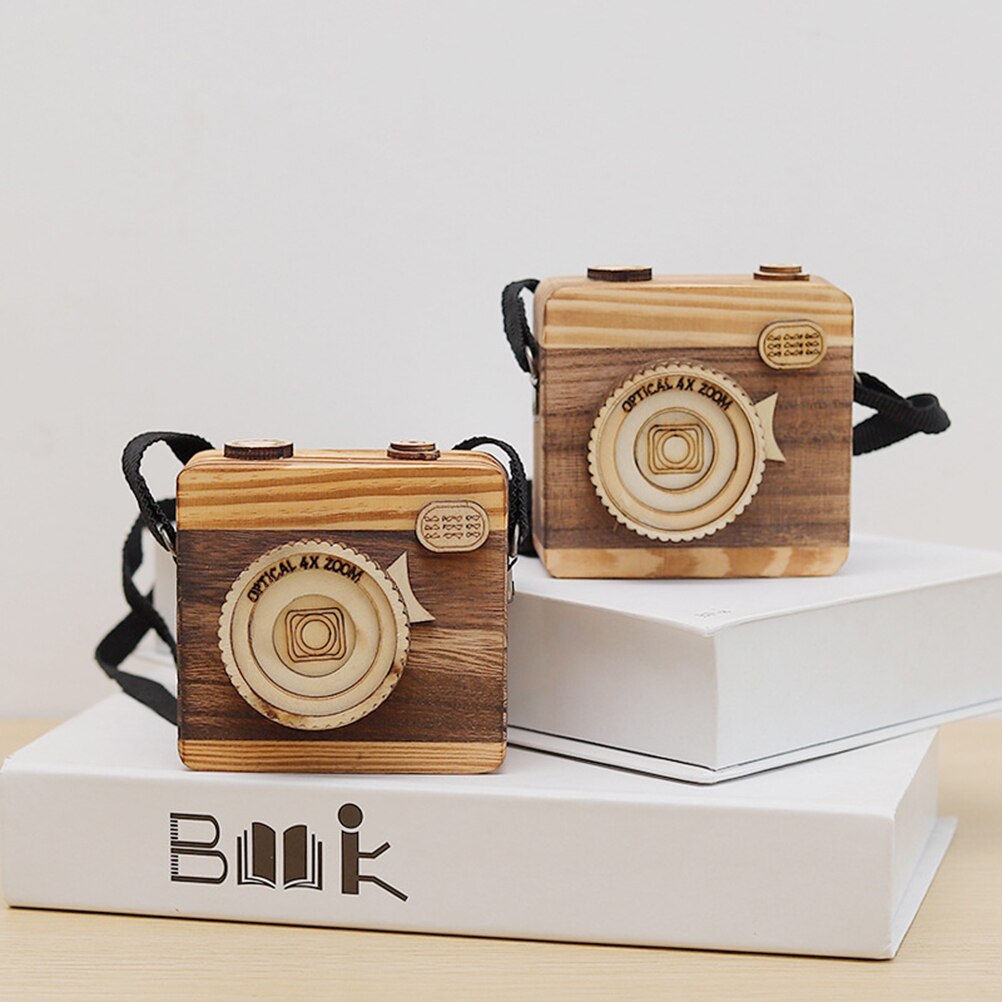 Wooden Box Retro Camera Classical Melody Birthday ... – Grandado
