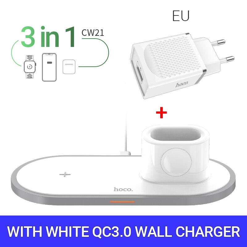 hoco 3 in 1 fast wireless charger 5W 7.5W 10W for ... – Grandado