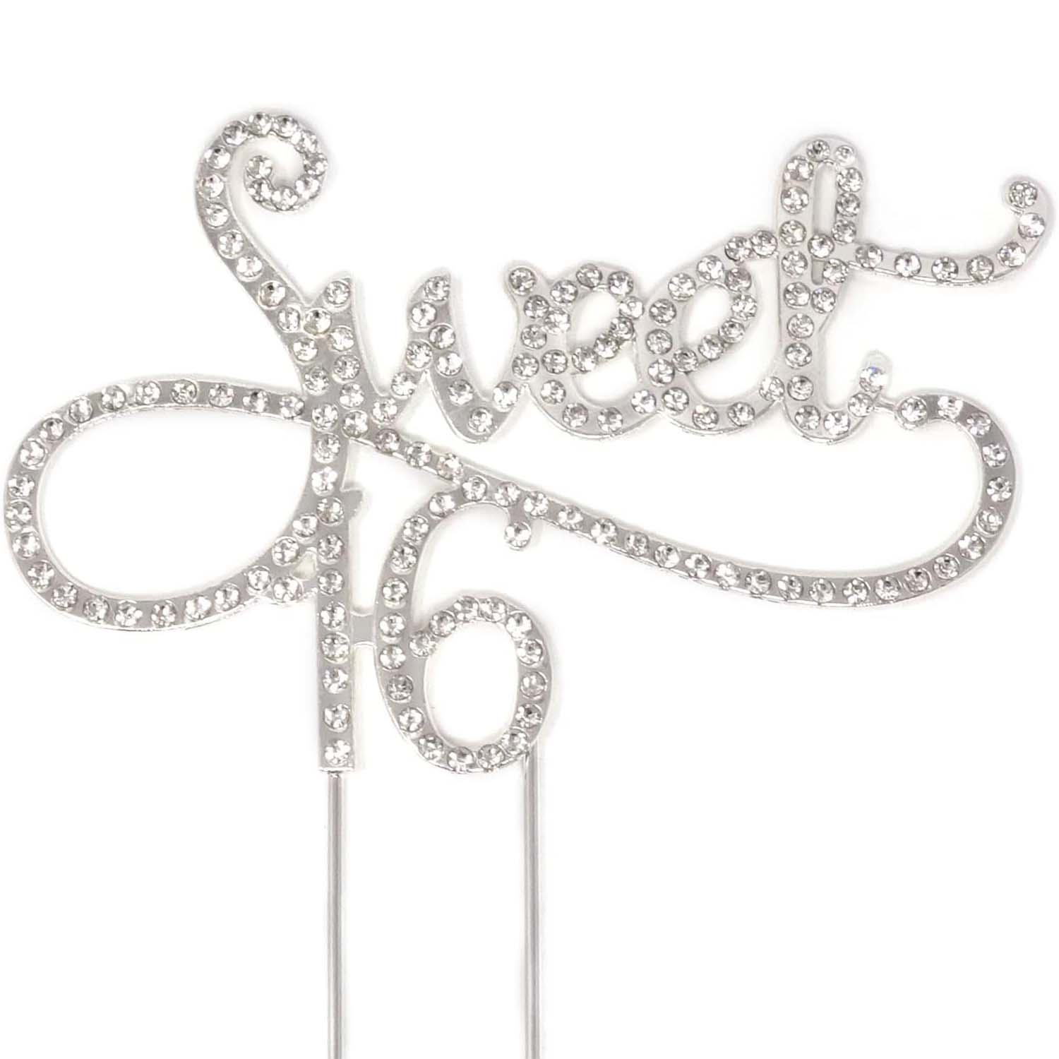 Bling Crystal Sweet 16 Birthday Cake Topper Best K... – Grandado