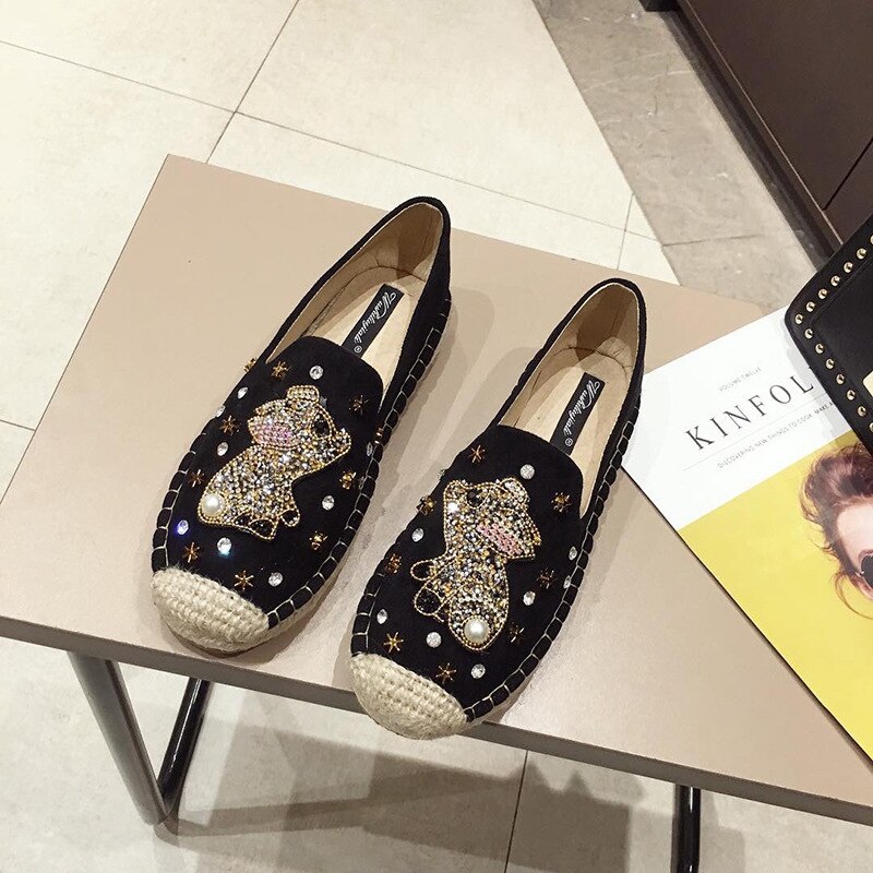 Cute Beading rhinestone pig flats ladies pearl riv... – Vicedeal