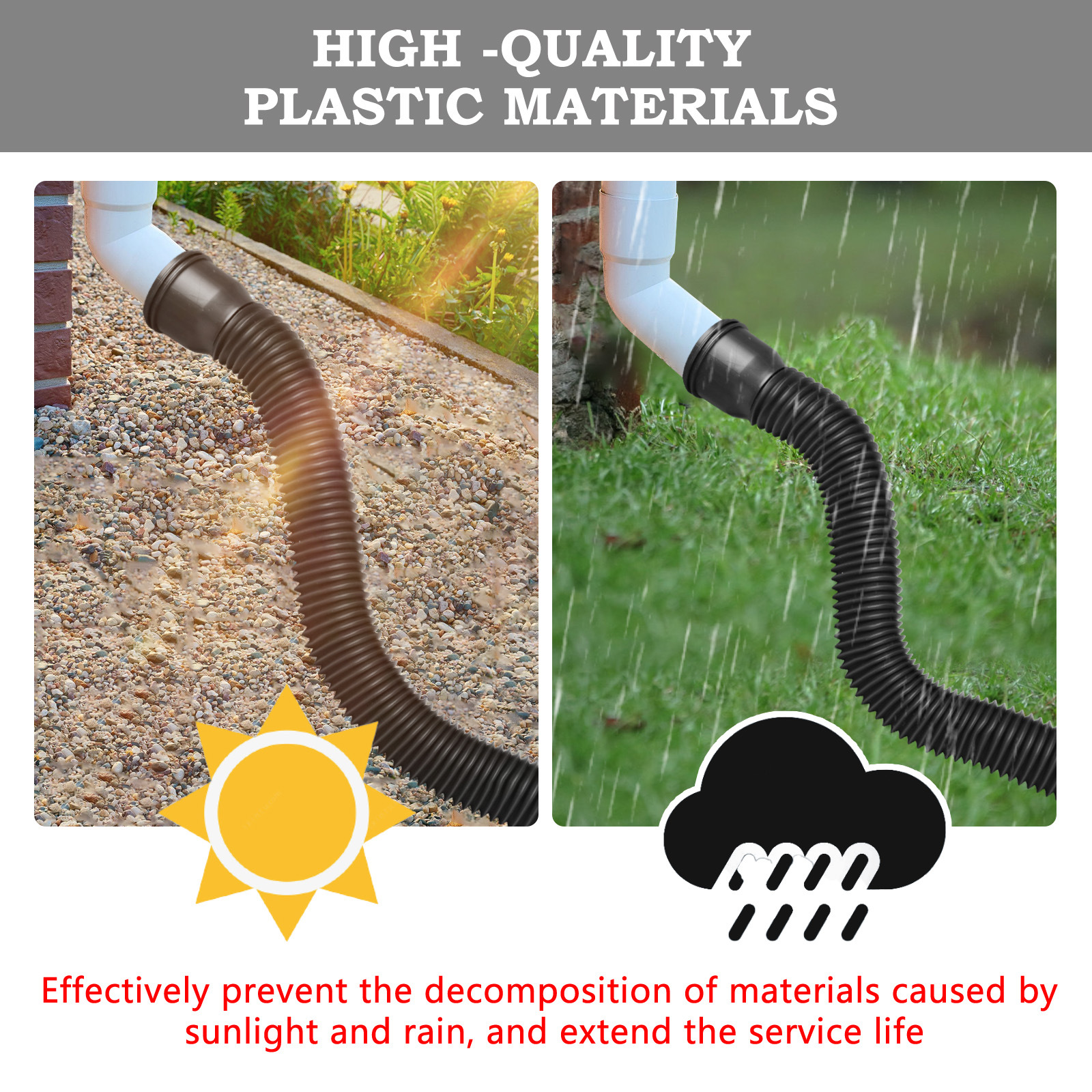 Rain Gutter Downspout Extension Flexible Universal... – Vicedeal