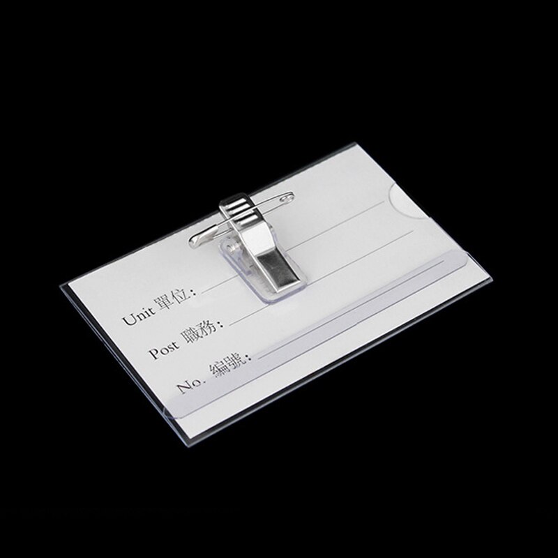 100pcs Clear PVC Waterproof ID Card Holder Clips T... – Vicedeal