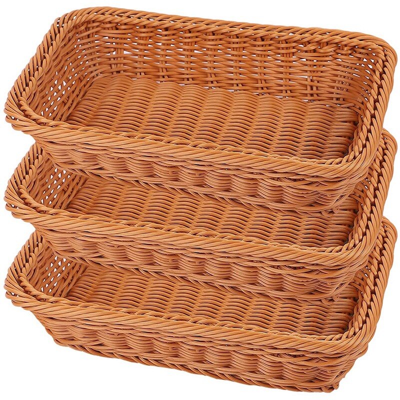3 Packs Rattan Bread Baskets of 12 Inch, Handmade ... – Grandado
