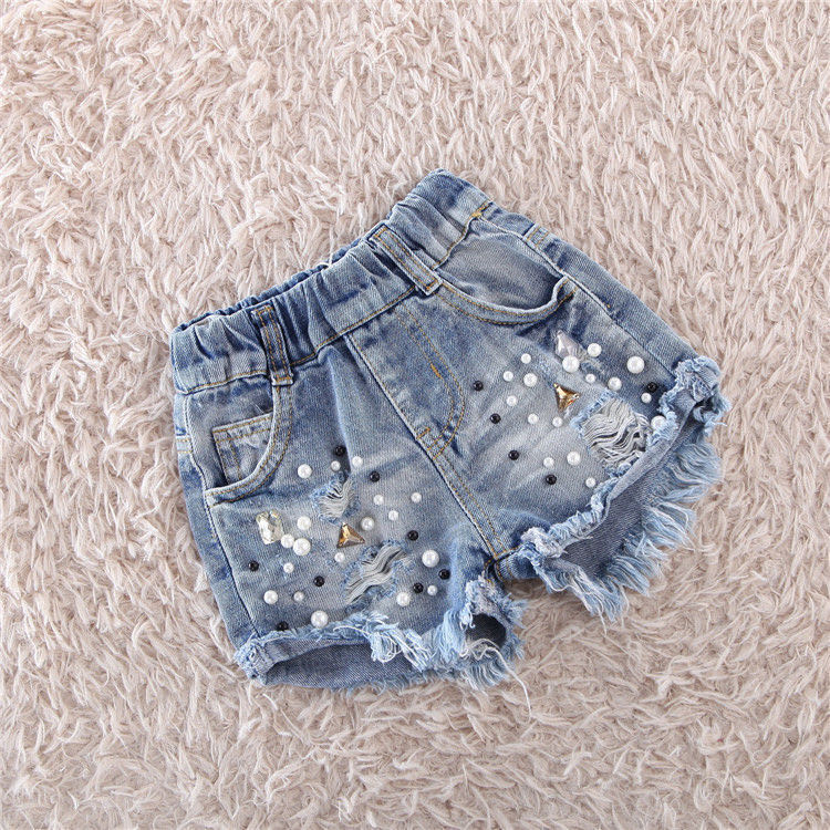 Kids Summer Girls Denim Shorts Children's Wild Was... – Grandado